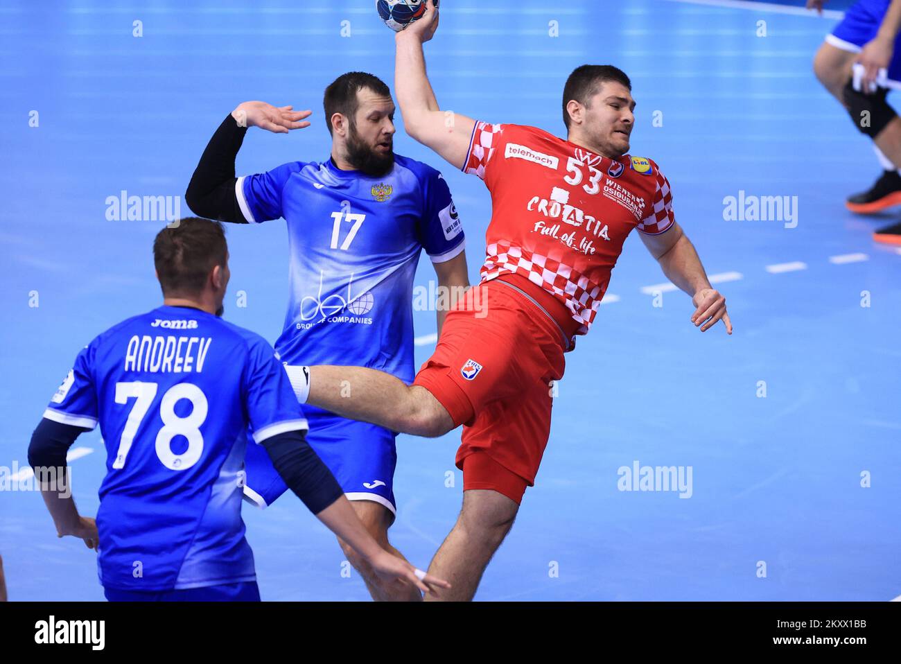 Marin Sipic of Croatia in action during Day 1 Croatia Cup 2022 Handball tournament game between ...