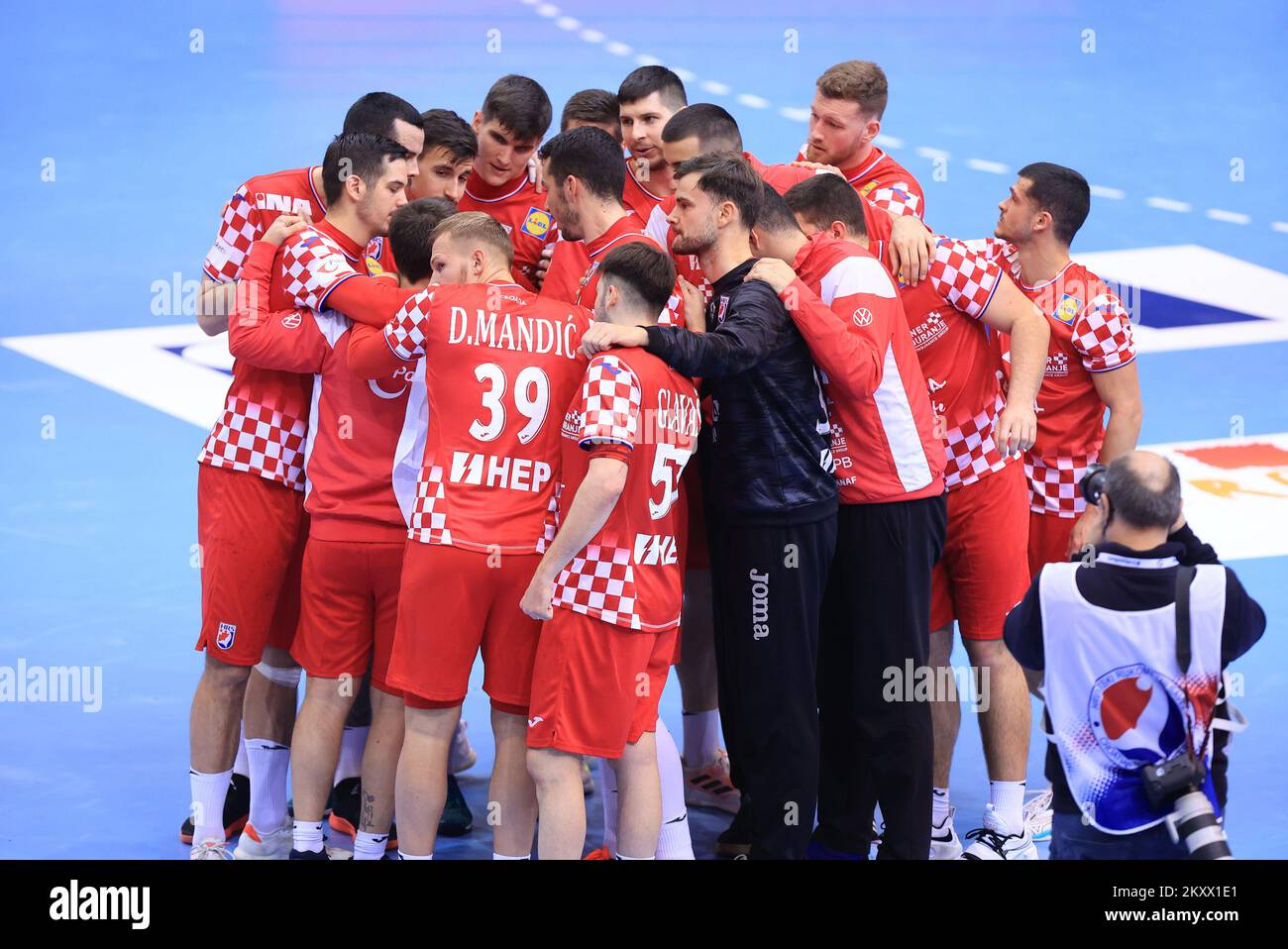 Team Croatia celebrate a win after Day 1 Croatia Cup 2022 Handball ...