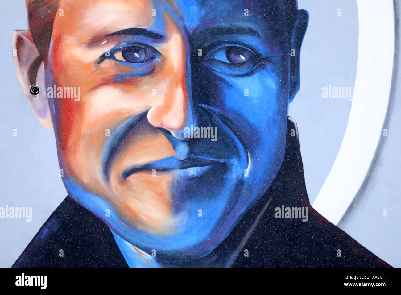 Graphite of Michael Schumacher seen on the building, in Sarajevo ...