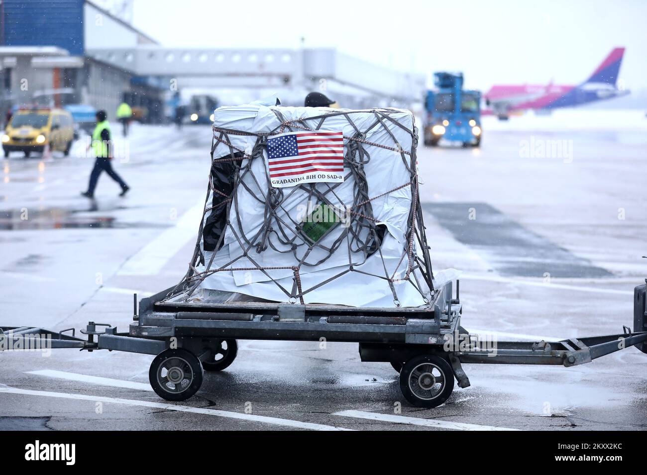 Moderna COVID-19 vaccine donation from USA arrived by plane at the ...