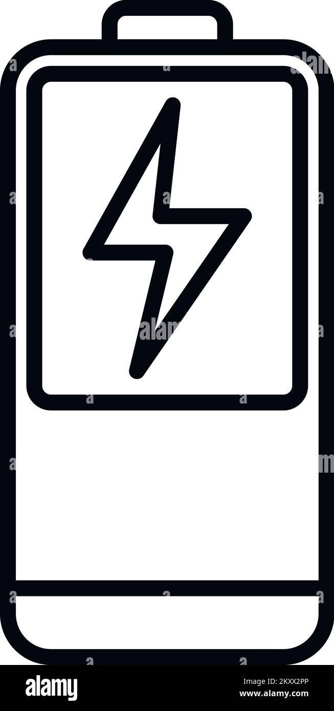 Battery charging icon outline vector. Web interface. App download Stock ...