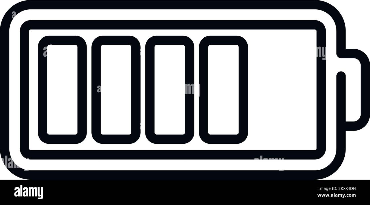 Battery icon outline vector. Web interface. Shape ui Stock Vector Image ...