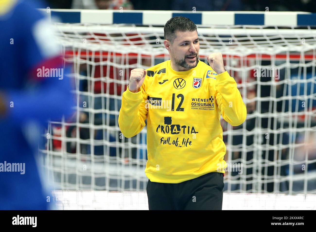 SZEGED, HUNGARY - JANUARY 13: Golakeeper Ivan Pesic of Croatia ...
