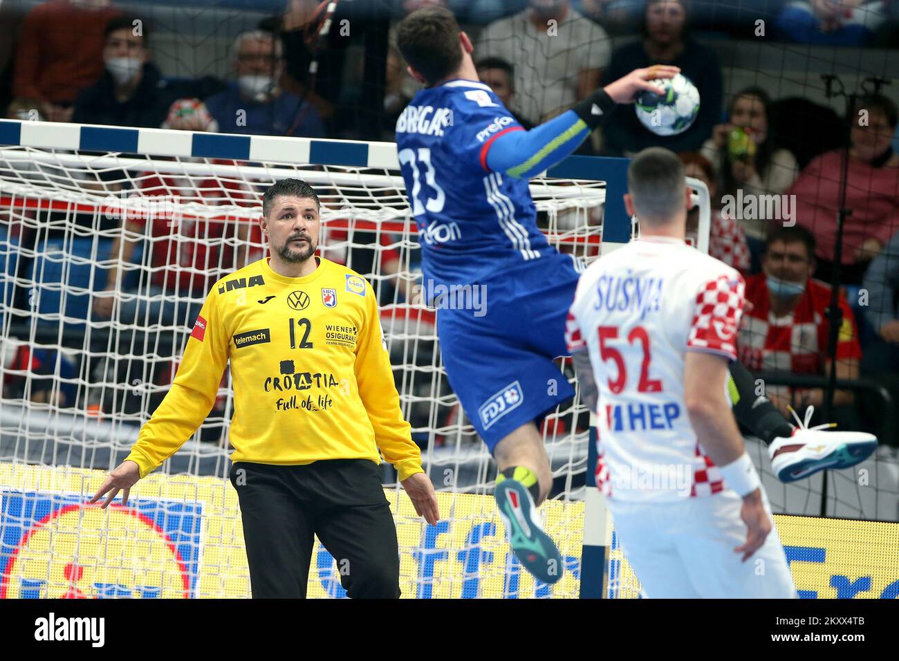SZEGED, HUNGARY - JANUARY 13: Golakeeper Ivan Pesic of Croatia during ...
