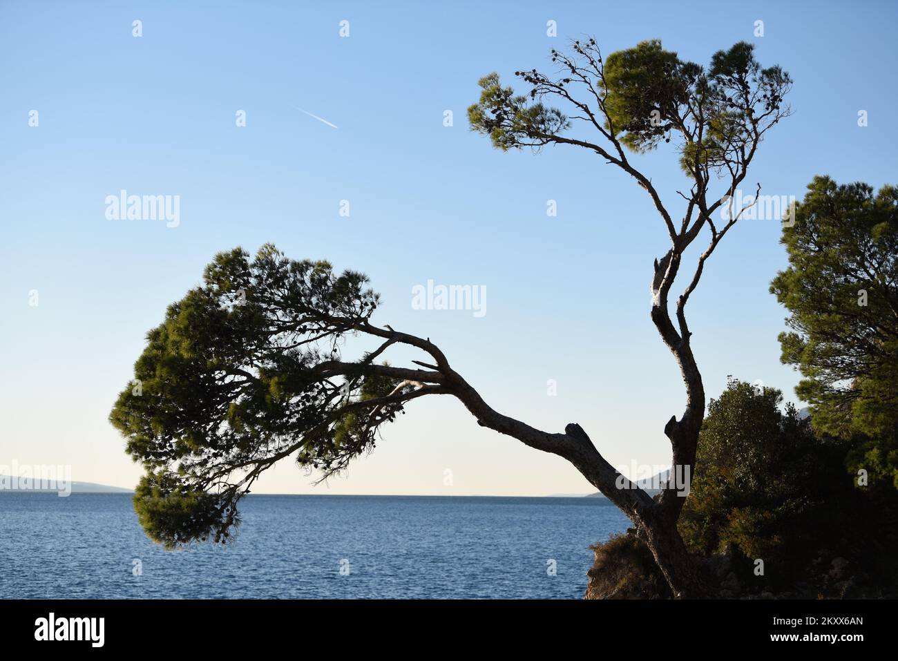 Sunset over Brela Stone in Brela, Croatia on January 15, 2022. The ...