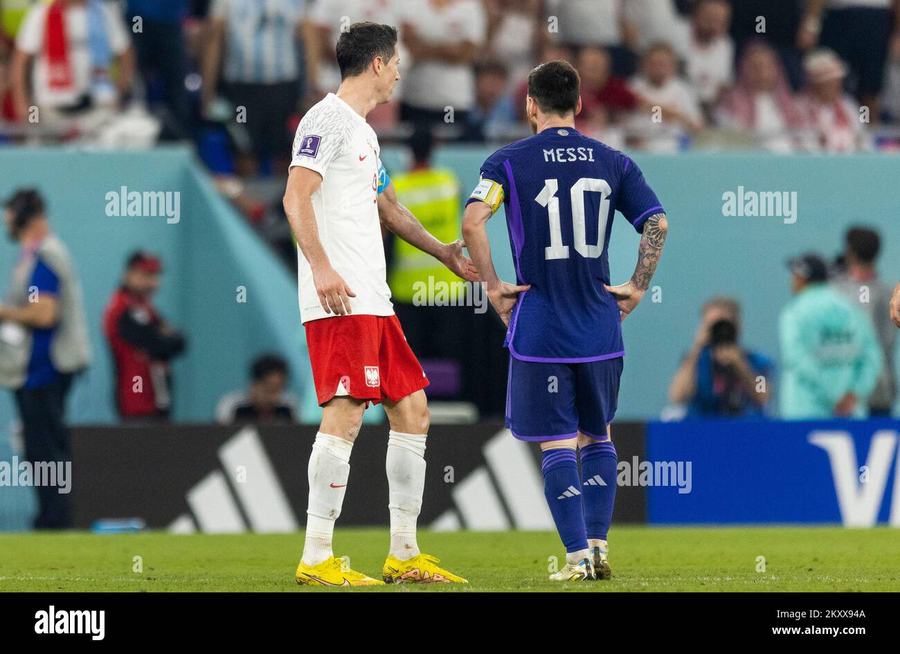 Doha, Qatar. 30th Nov, 2022. Lionel Messi (Arg) refuses to shake hands ...