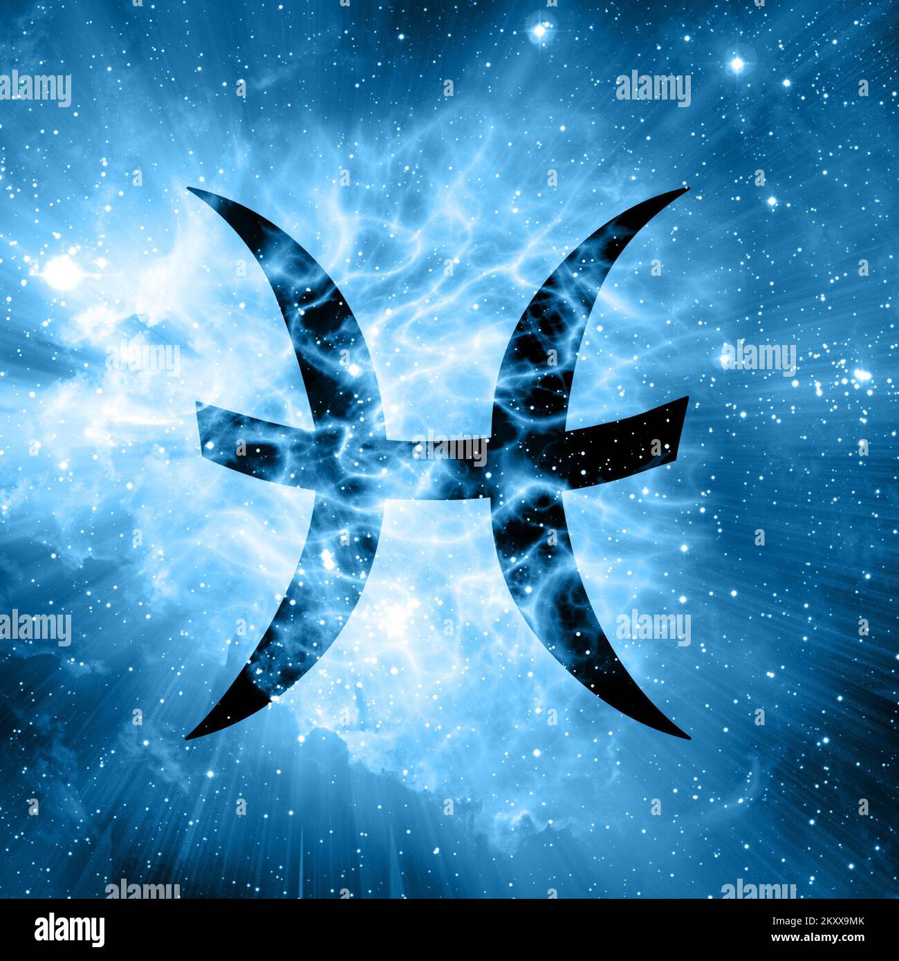 astrology symbol of the sign of Pisces Stock Photo - Alamy