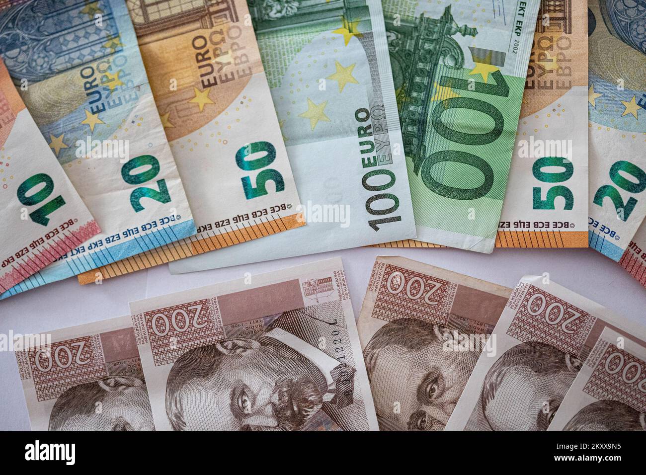 Kuna and euro banknotes to illustrate savings at home on January 19 ...