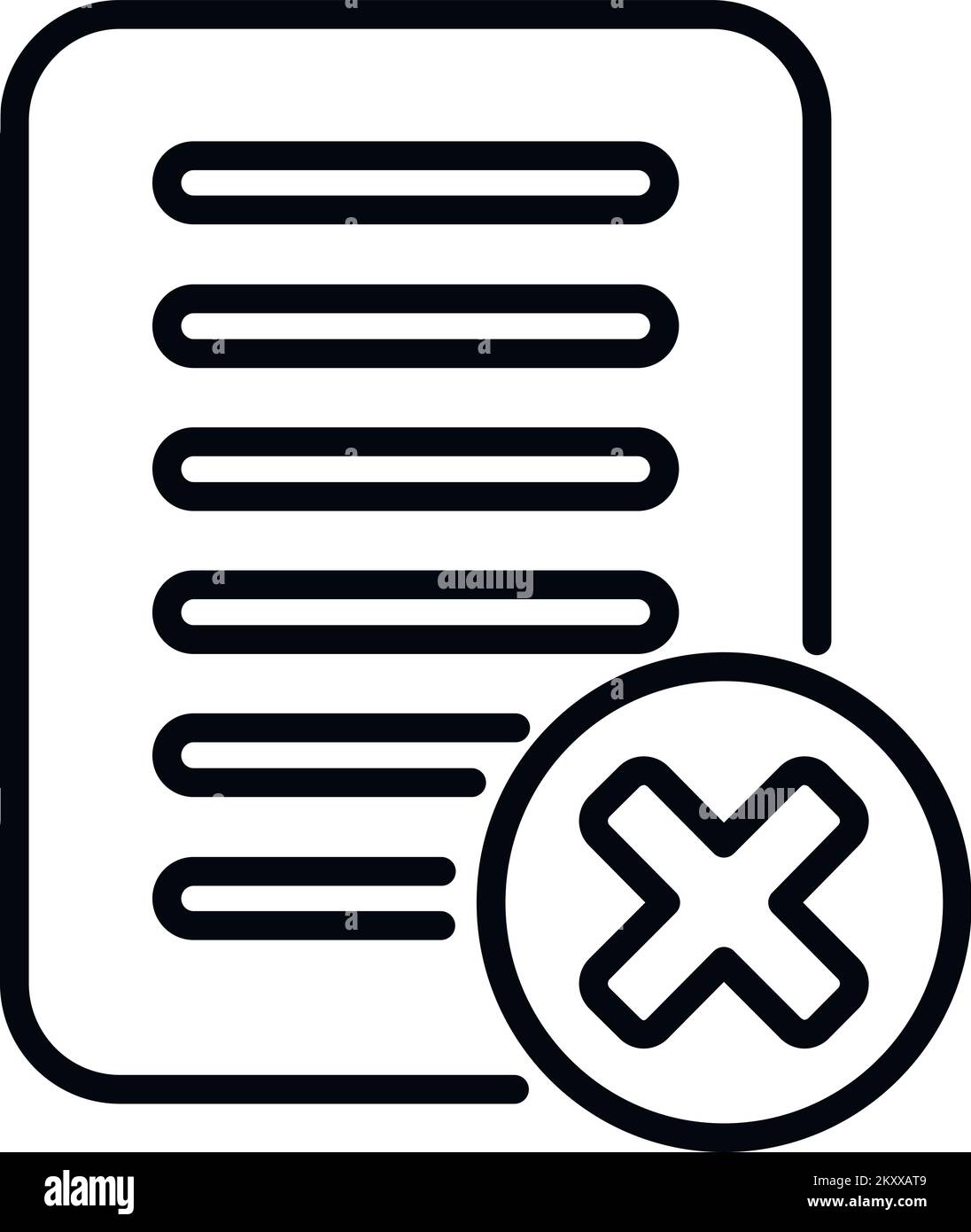 Rejected document icon outline vector. Message digital. Button web ...