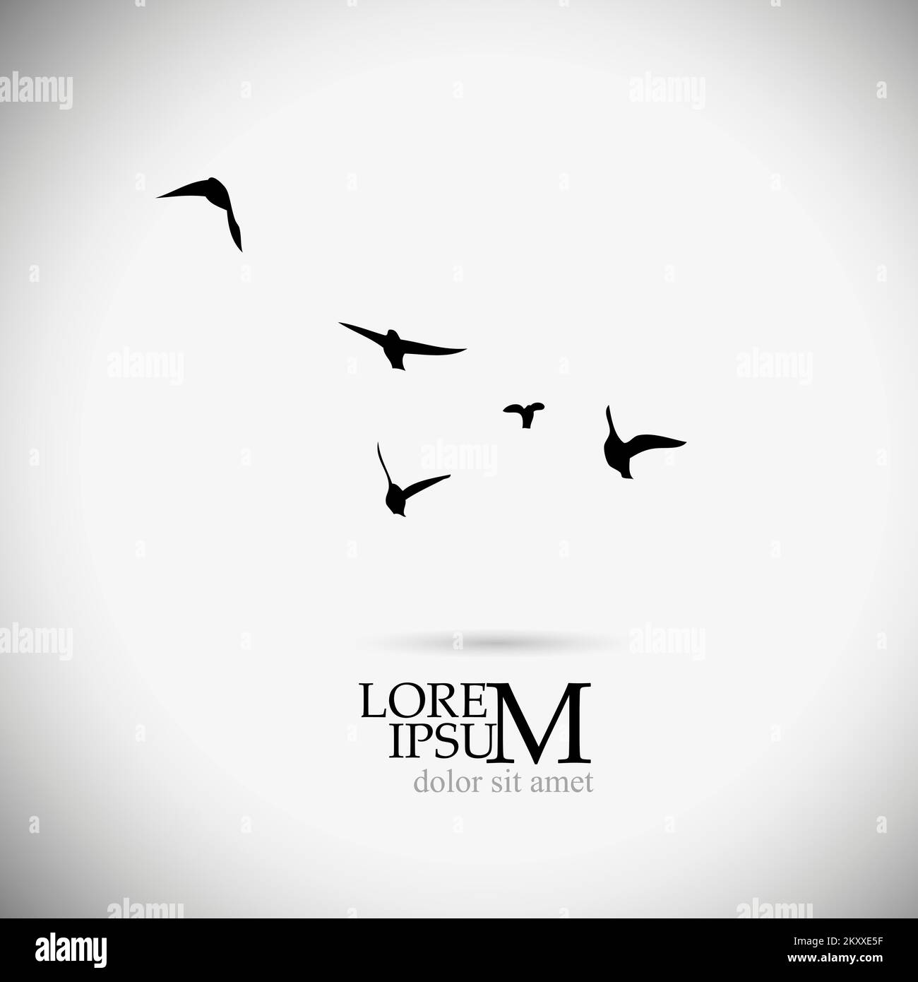 A flock of flying birds. Free birds logo. Vector illustration Stock ...