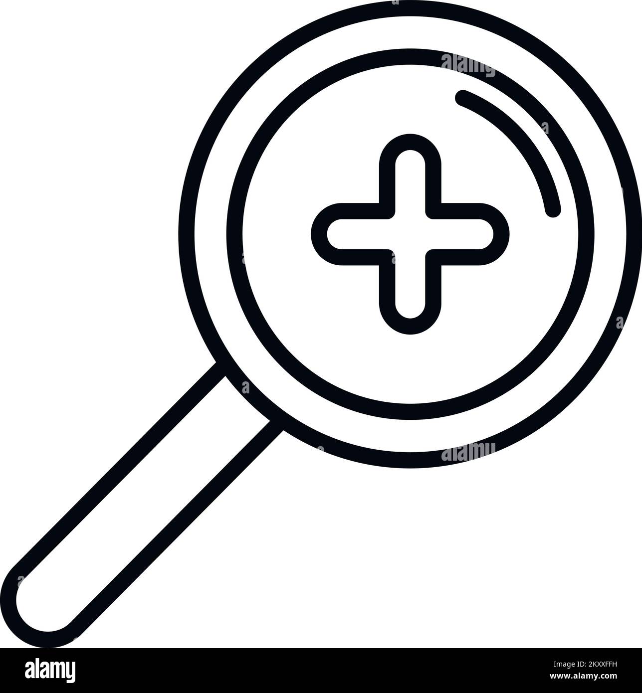 Zoom magnifier icon outline vector. User interface. Digital bar Stock ...