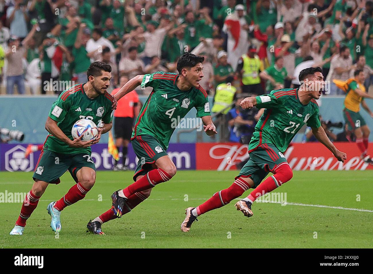 Lusail, Qatar. 30th Nov, 2022. Henry Martin, Edson Alvarez and Uriel ...