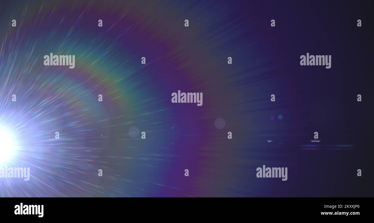 QR code scanner with neon elements against rainbow light flare Stock ...