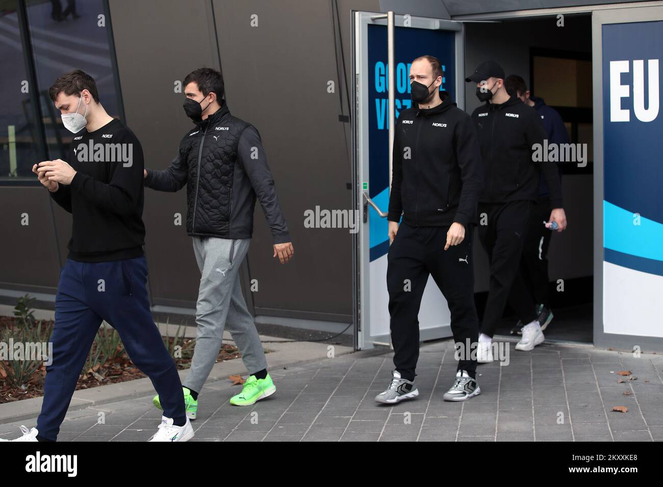 Danish handball players after practice before tomorrow's match against ...