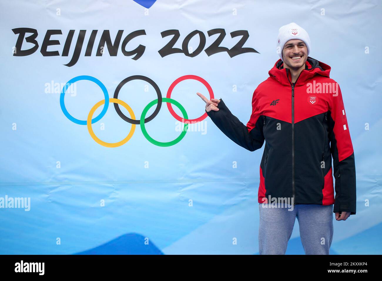 Cross-country skier Marko Skender is seen during the presentation and ...