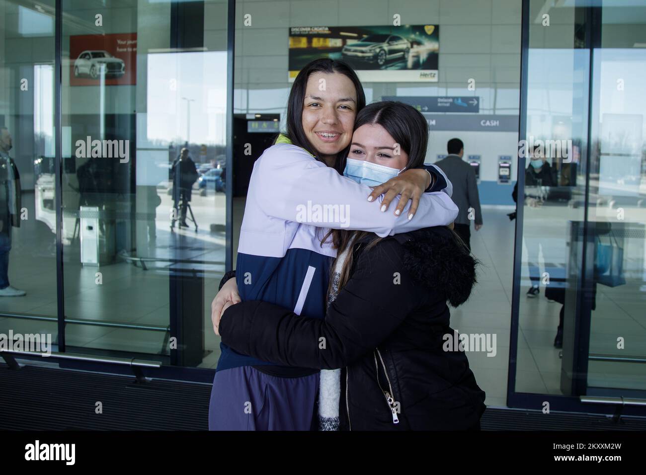 Family and friend of tennis player Petra Marcinko can be seen at the ...