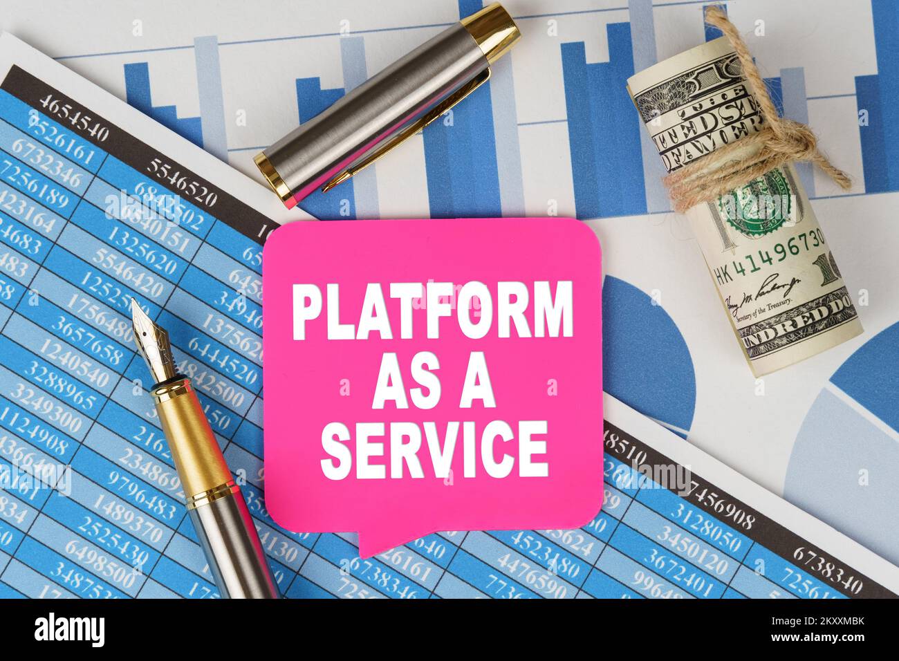 Business and finance concept. Among the financial statements and charts ...