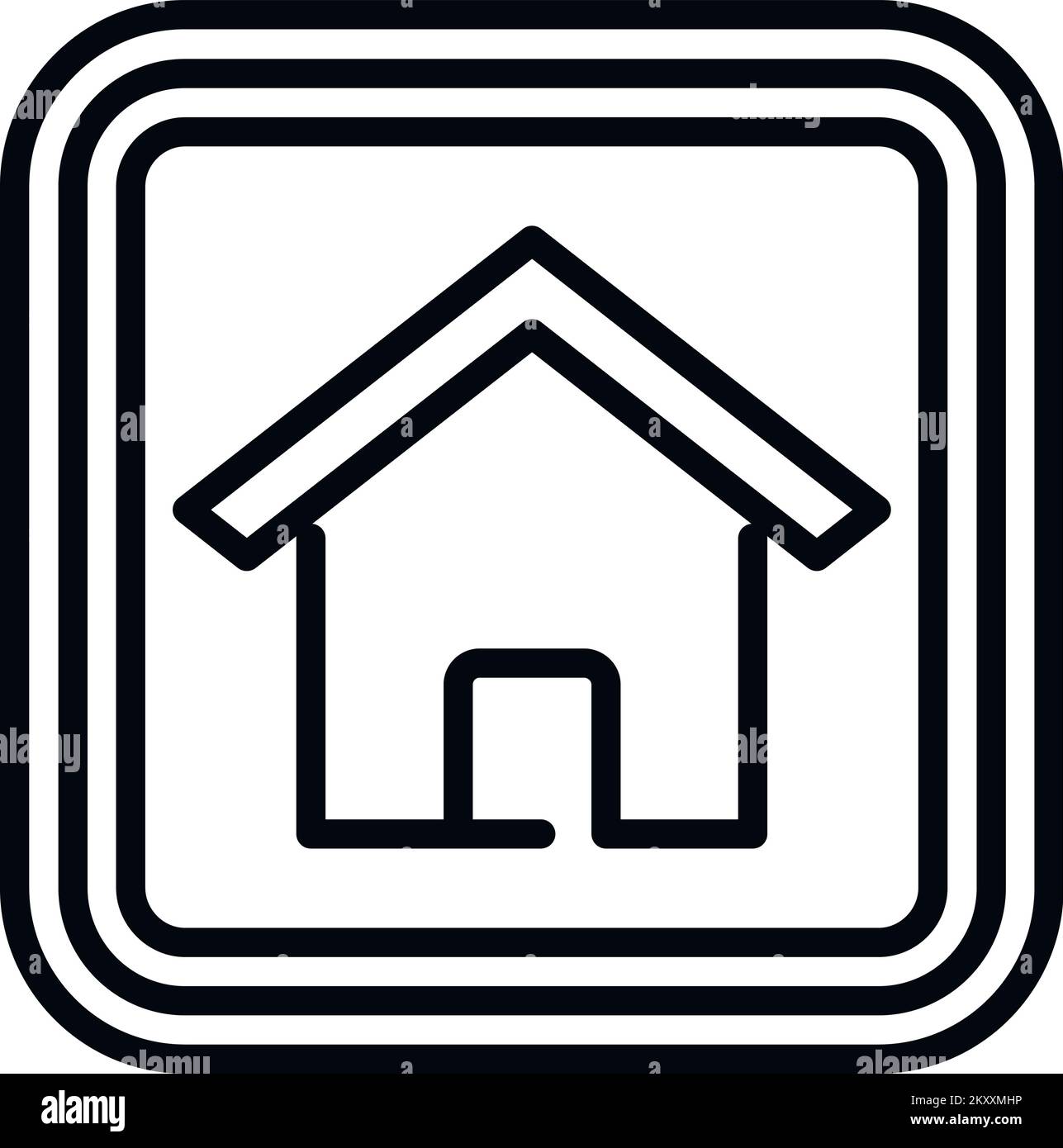 House button icon outline vector. Computer interface. Smile system Stock Vector Image & Art - Alamy