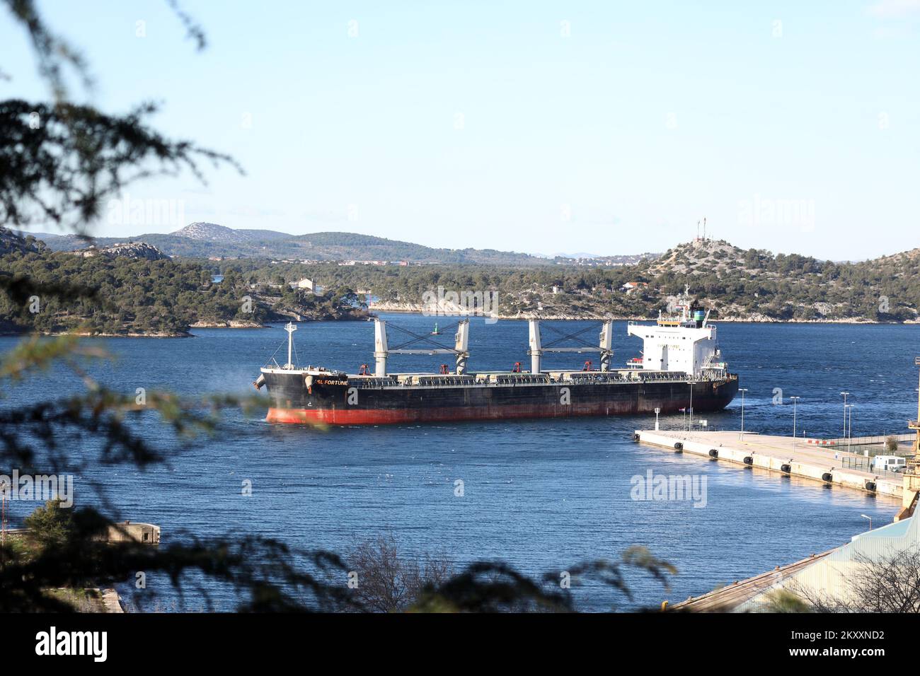 The cargo ship "ASL FORTUNE" sailed through the Channel of St. Ante in ...