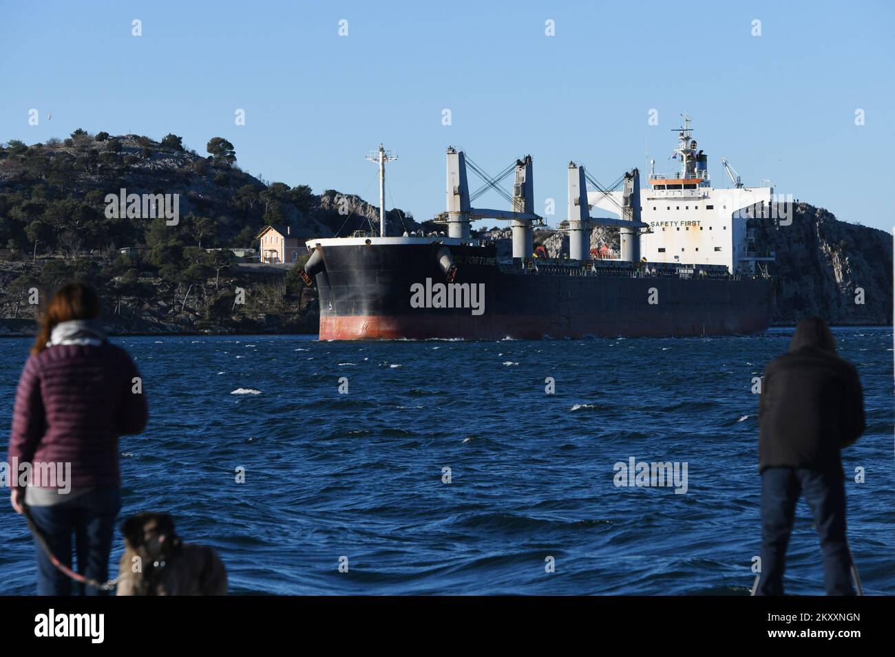 The cargo ship "ASL FORTUNE" sailed through the Channel of St. Ante in ...