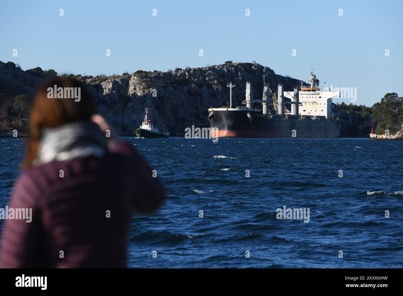 The cargo ship "ASL FORTUNE" sailed through the Channel of St. Ante in ...
