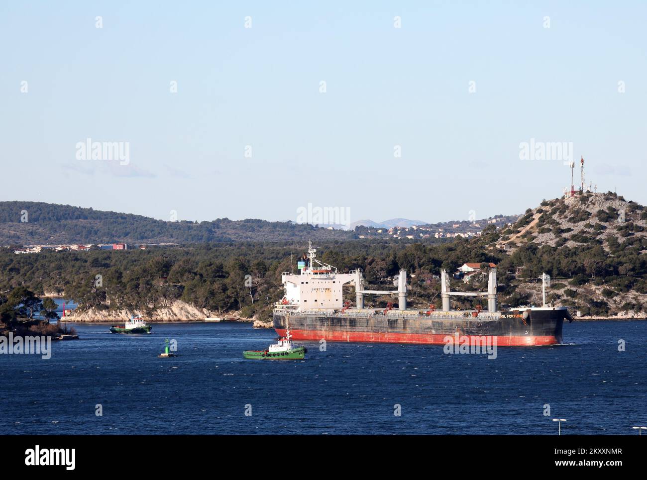 The cargo ship "ASL FORTUNE" sailed through the Channel of St. Ante in ...