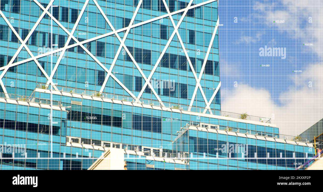 Financial curves over building site Stock Photo - Alamy