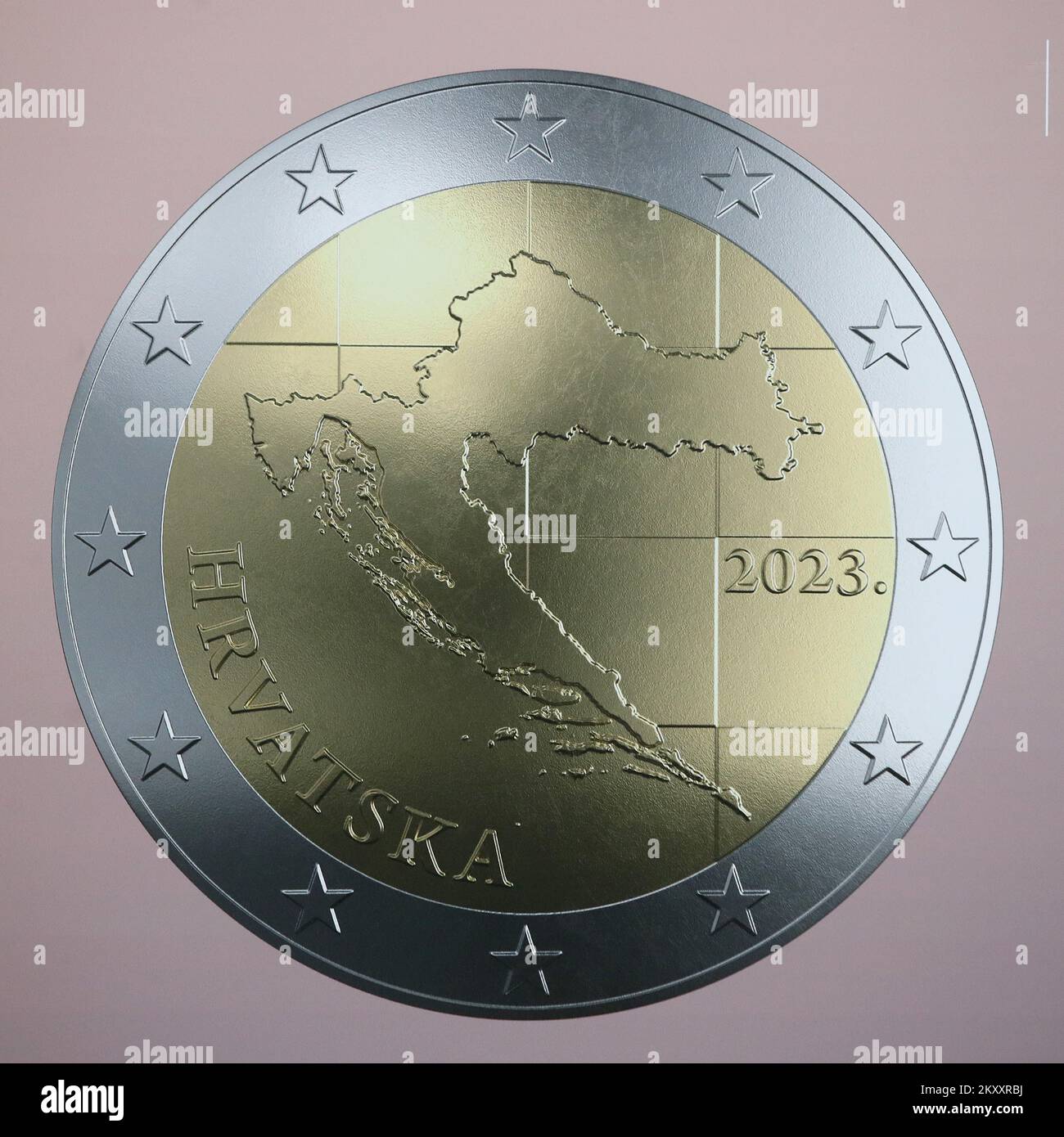 The picture shows the euro and cent coin. The Governor of the Croatian ...