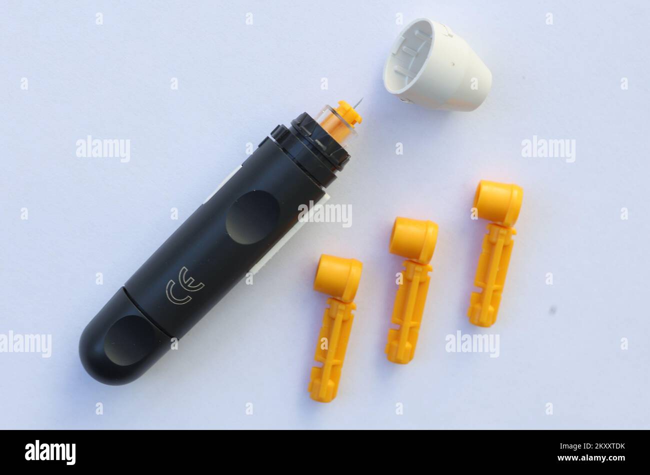 Illustration of Blood Glucose Monitor Kit. Diabetes mellitus, commonly ...