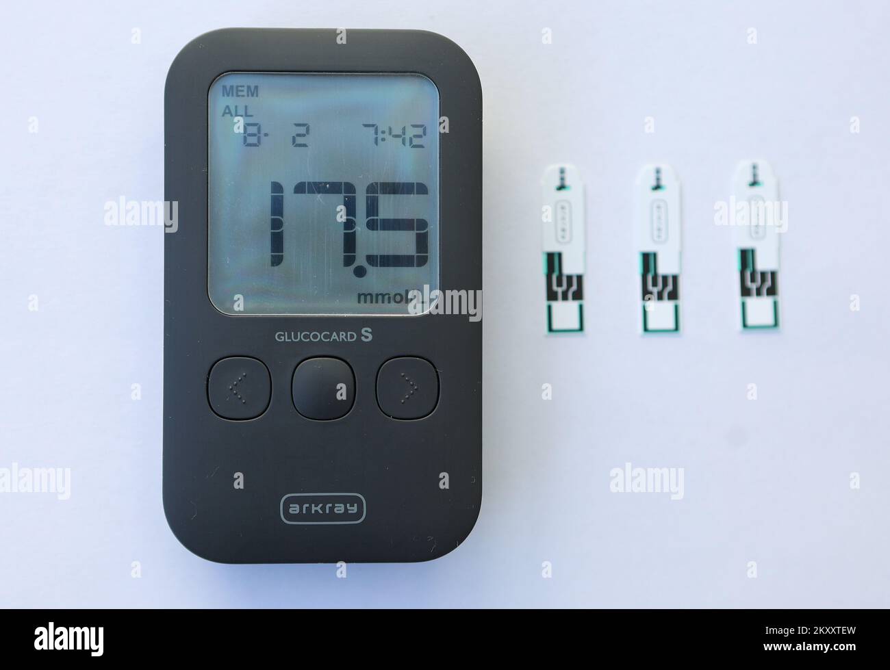 Illustration of Blood Glucose Monitor Kit. Diabetes mellitus, commonly ...
