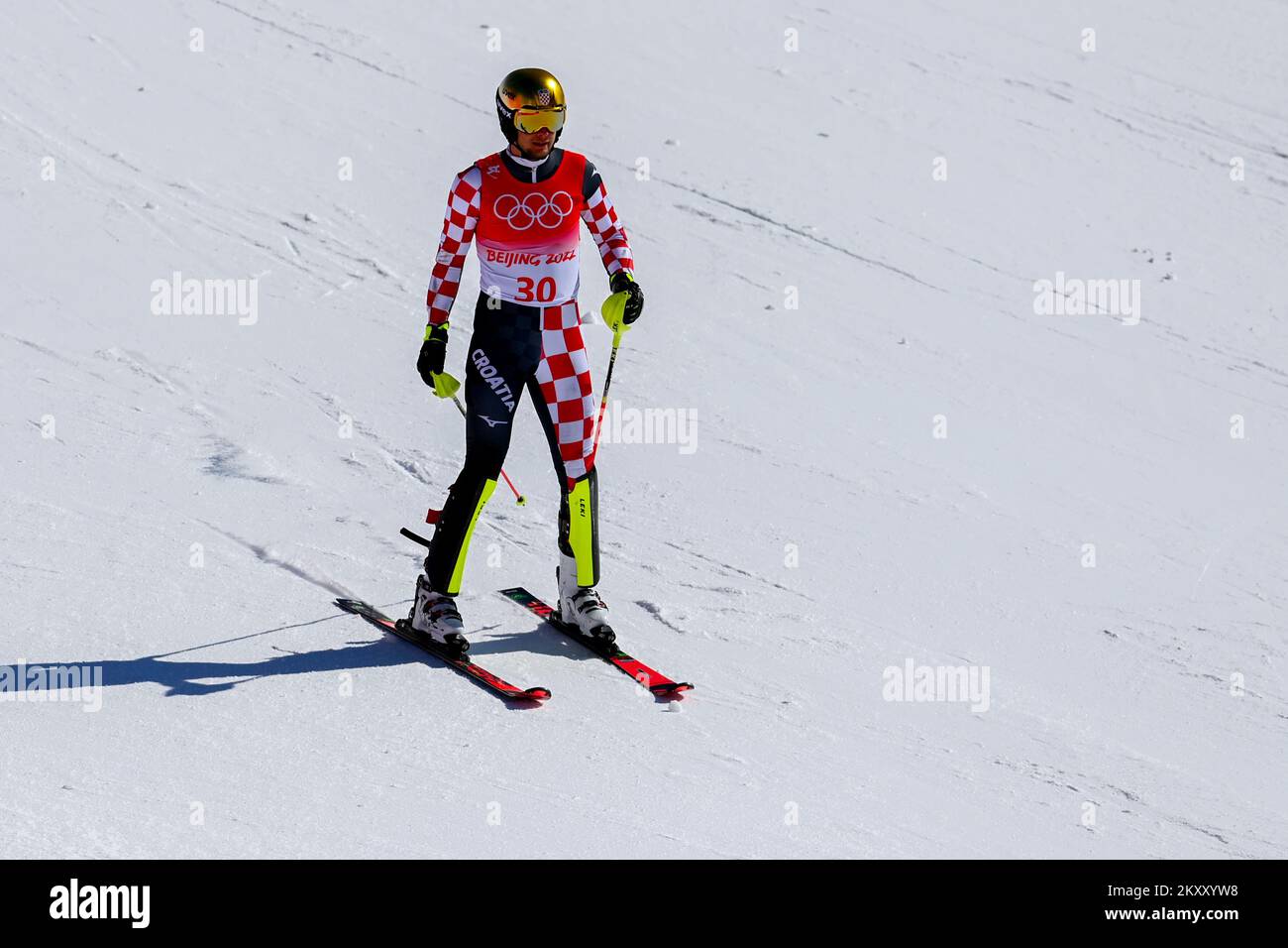 Samuel Kolega of Croatia in action during Men's Slalom on Day 12 of the ...