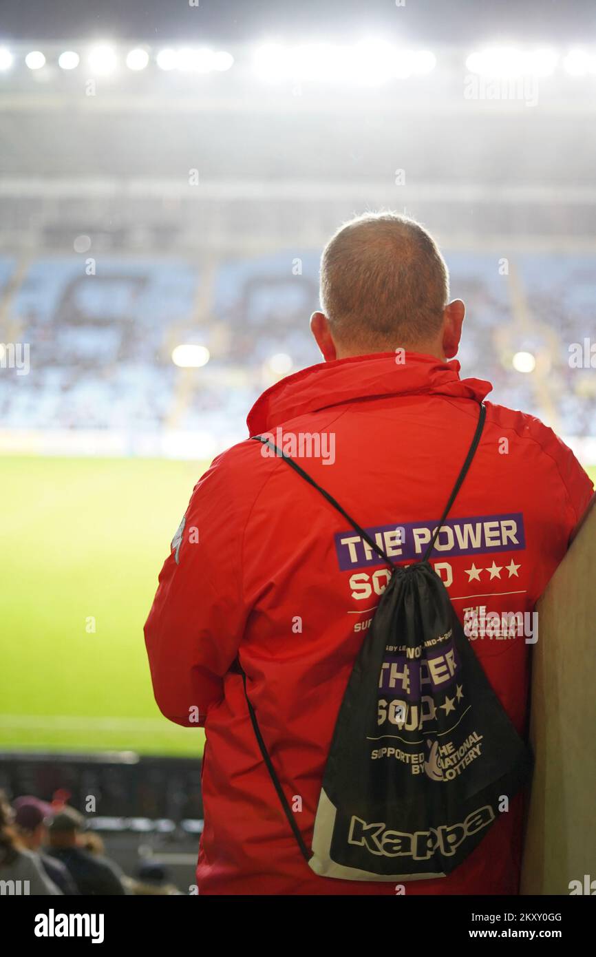 Power Squad volunteers at the Rugby League World Cup in Coventry Stock ...