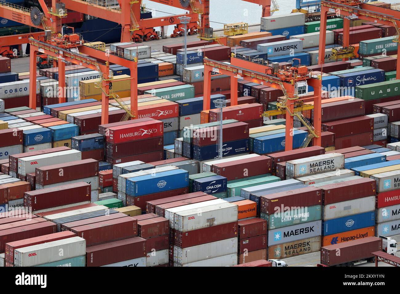 View of ship container terminal in Rijeka, Croatia on 18. February ...