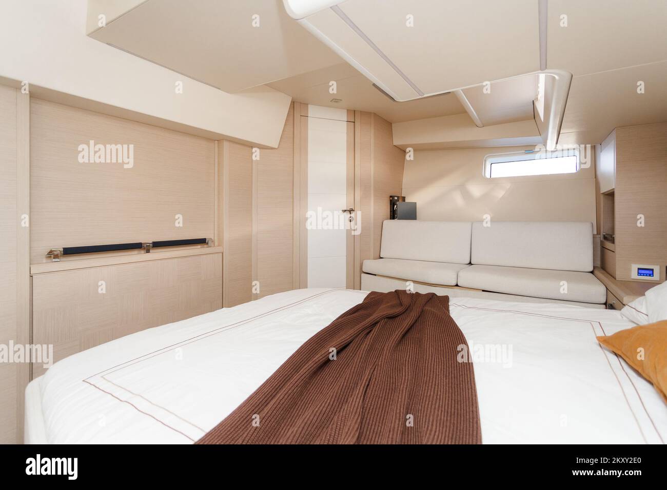 Interior of the Jeanneau 65 sailboat during its world premiere in ...