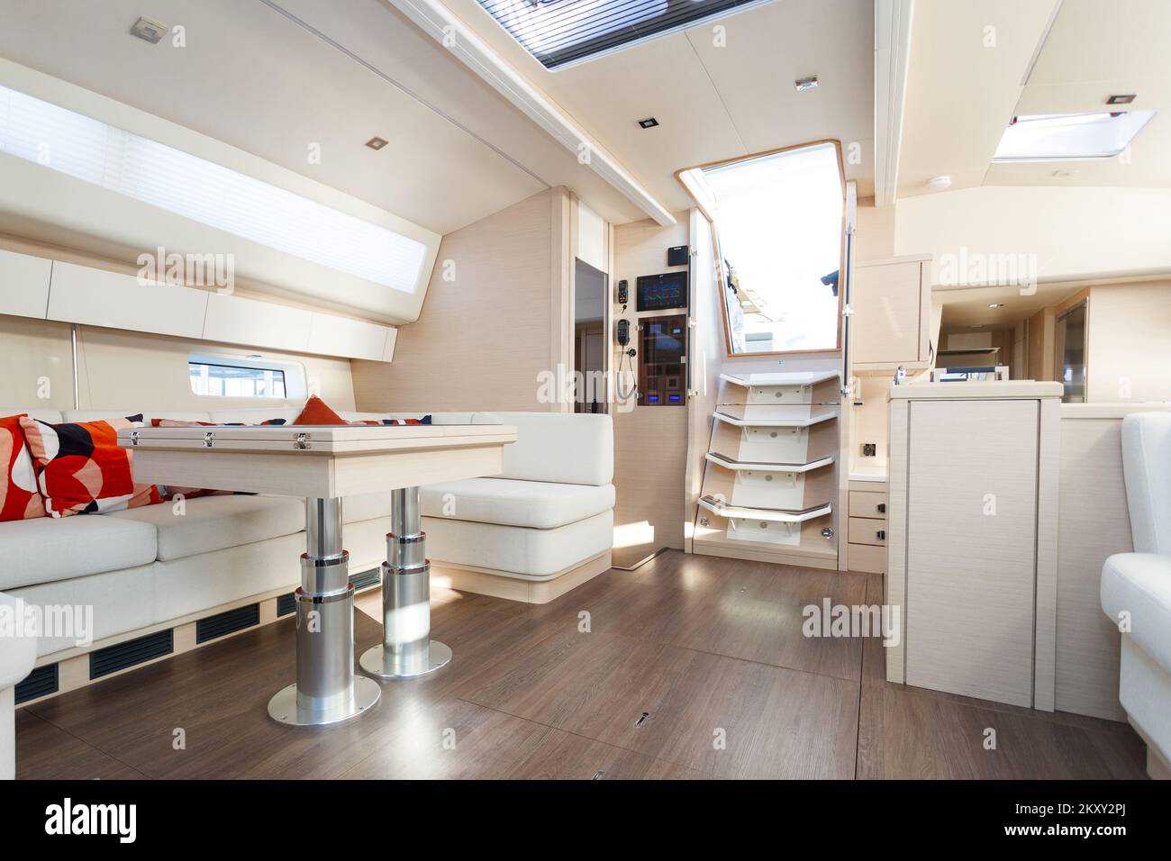 Interior of the Jeanneau 65 sailboat during its world premiere in ...