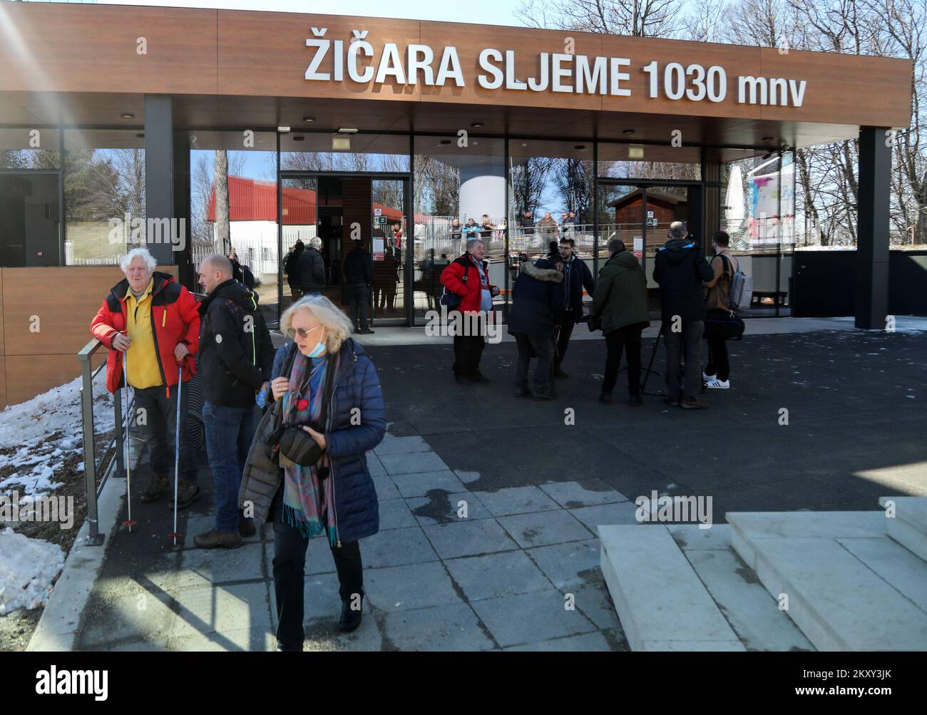 People during opening of the Sljeme cable car, in Zagreb, Croatia, on ...