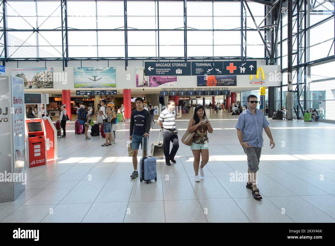 PRAGUE, CZECH REPUBLIC - AUGUST 04, 2015: airport of Prague interior ...