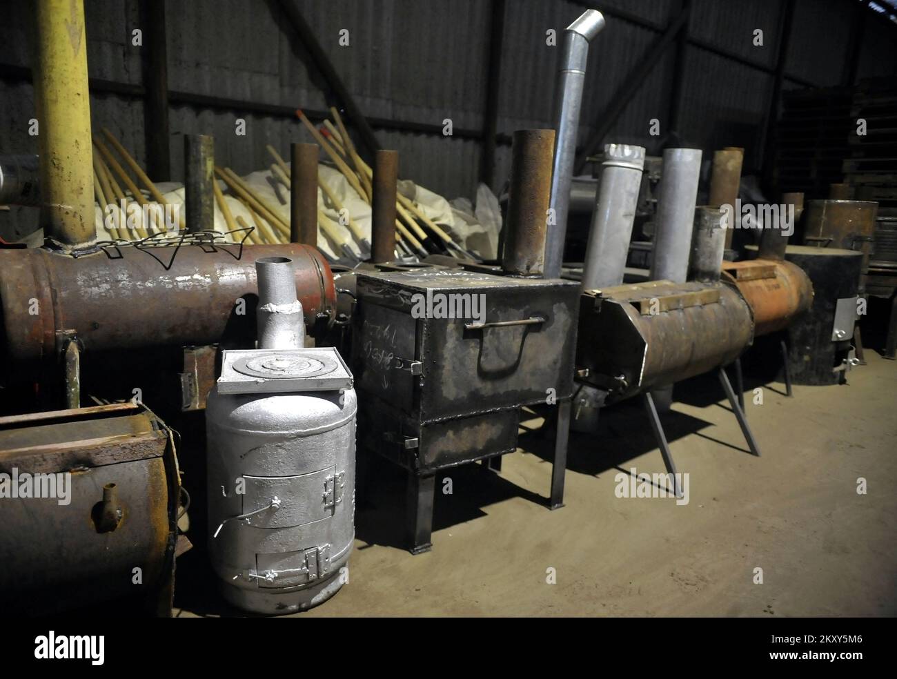 VINNYTSIA, UKRAINE - NOVEMBER 30, 2022 - Some of the 141 trench stoves ...