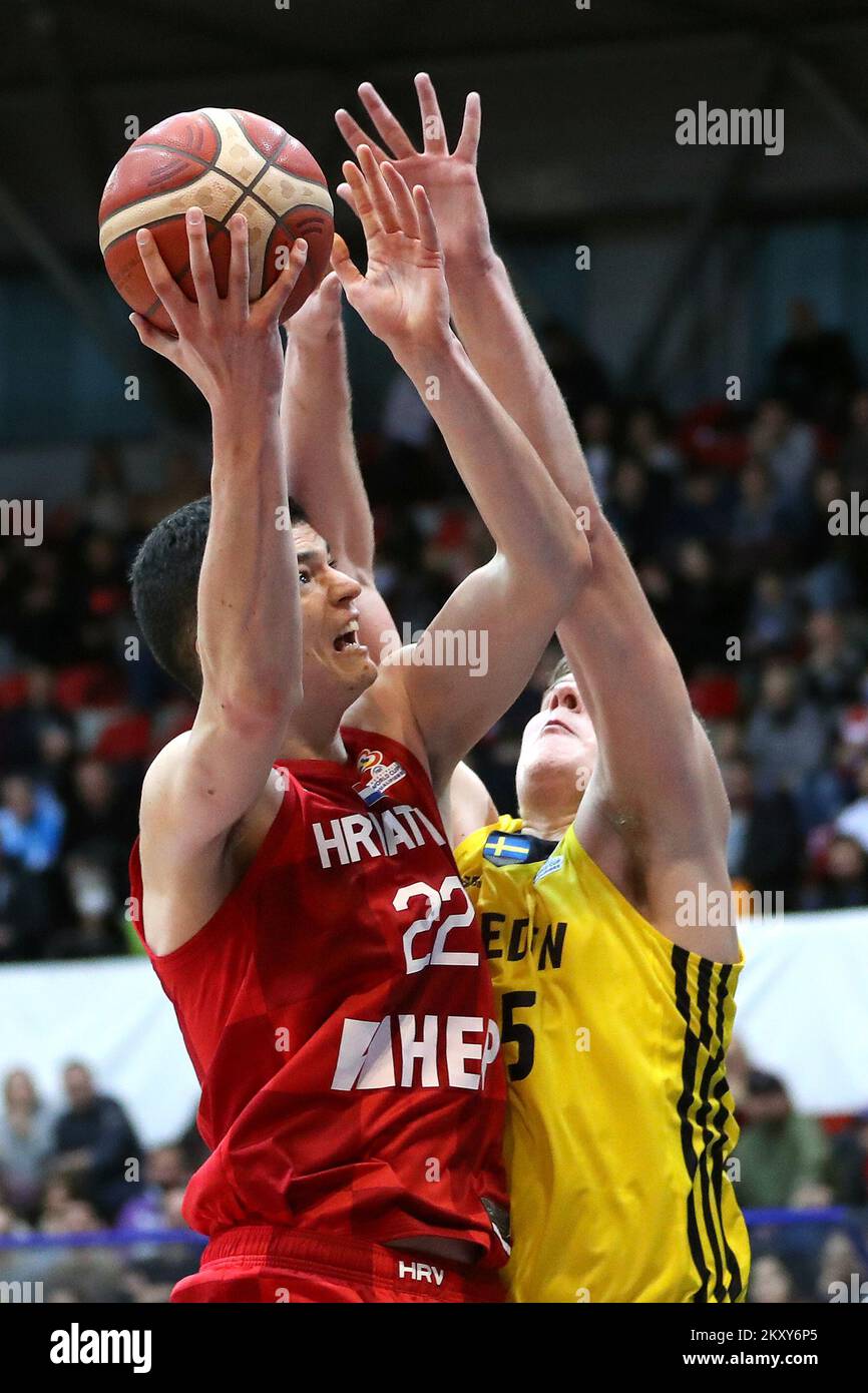 ZAGREB, CROATIA - FEBRUARY 25: Danko Brankovic of Croatia in action during the FIBA World Cup ...