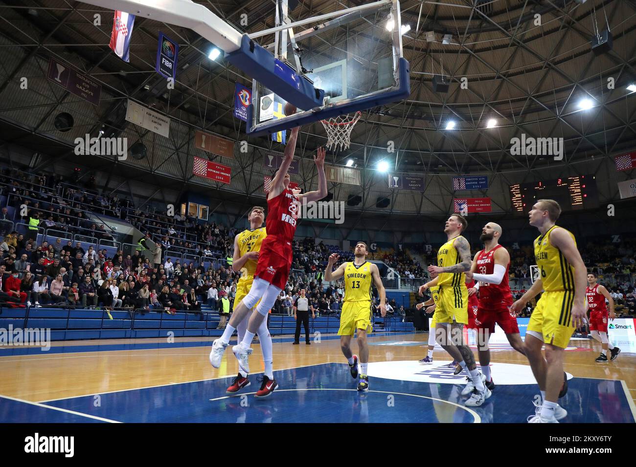 ZAGREB, CROATIA - FEBRUARY 25: Danko Brankovic of Croatia during the FIBA World Cup 2023 ...