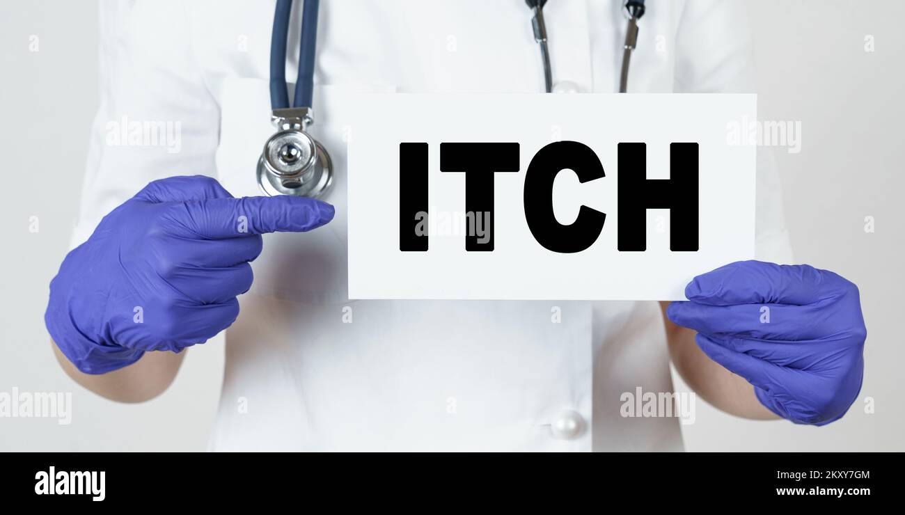 Medicine and health concept. The doctor points his finger at a sign ...