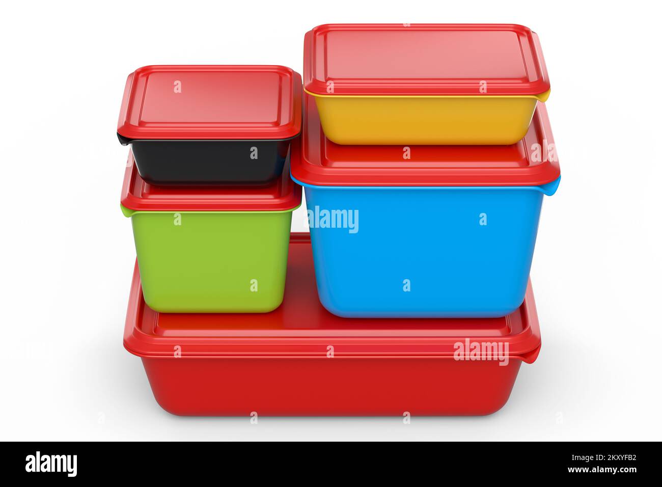 Set of food container for storing dishes, product tray box isolated on ...