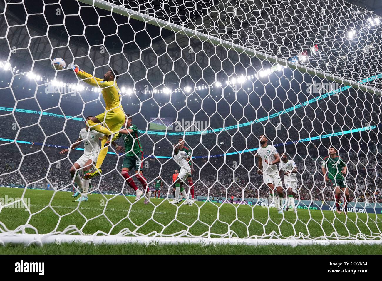 Lusail, Qatar. 30th Nov, 2022. Mohammed Alowais (above), goalkeeper of ...
