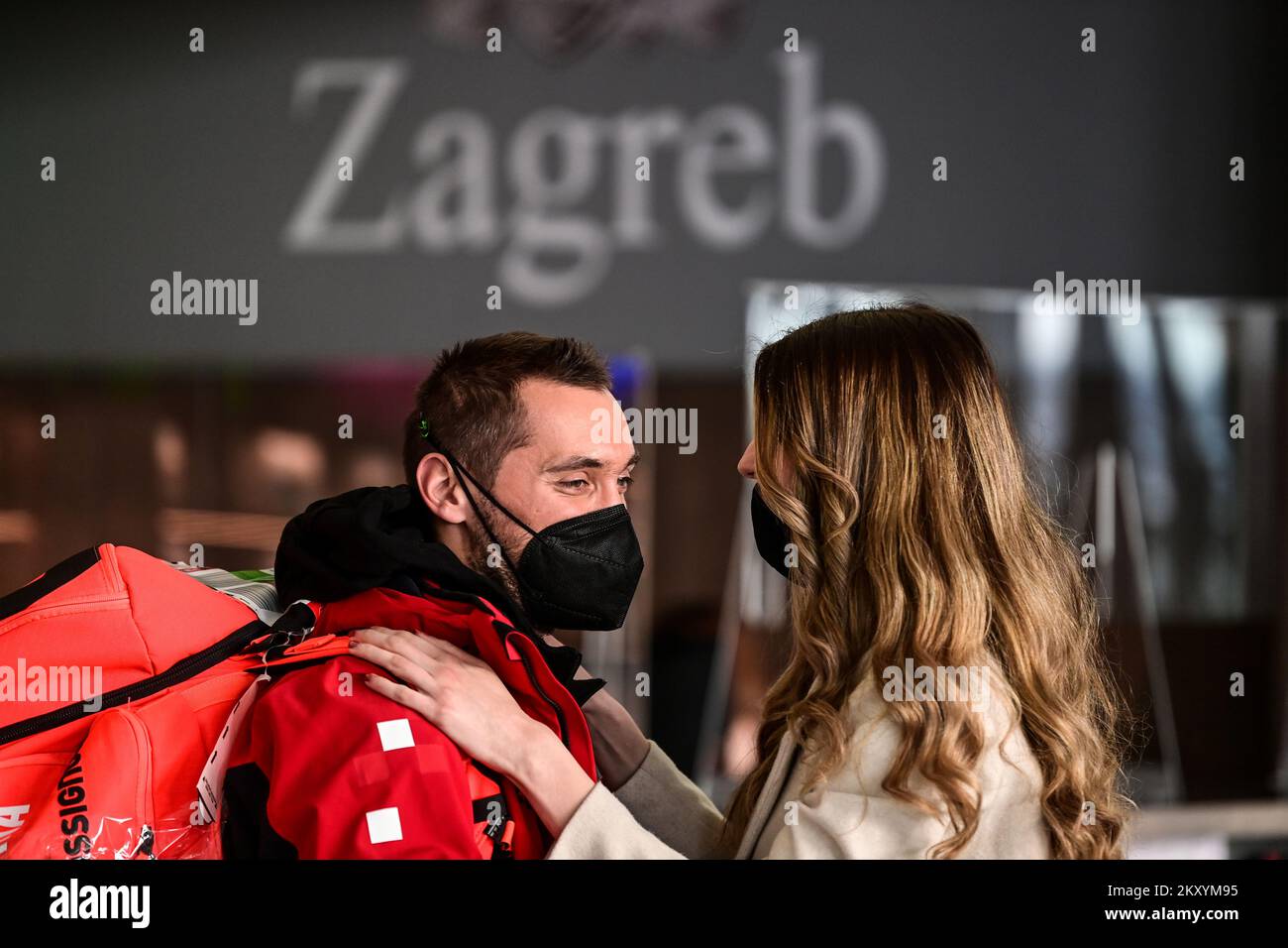 Damir Mizdrak is welcomed at the Zagreb Airport on return from the ...