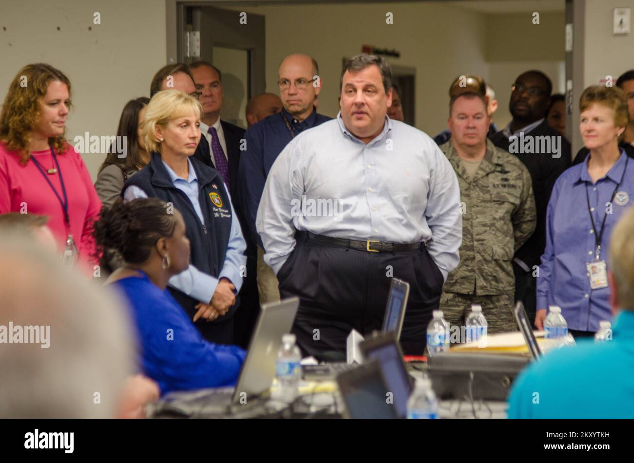Chris Christie vists JFO. New Jersey Hurricane Sandy. Photographs ...