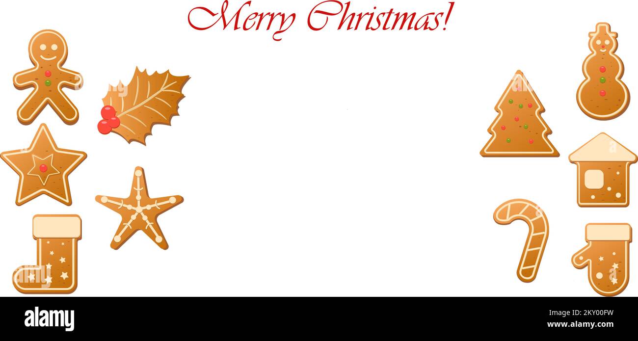 Cartoon collection of Christmas cookies gingebread.Nice set of ...