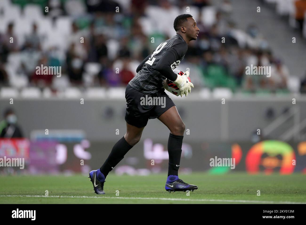 Goalkeeper Meshaal Barsham of Qatar in action during the international ...