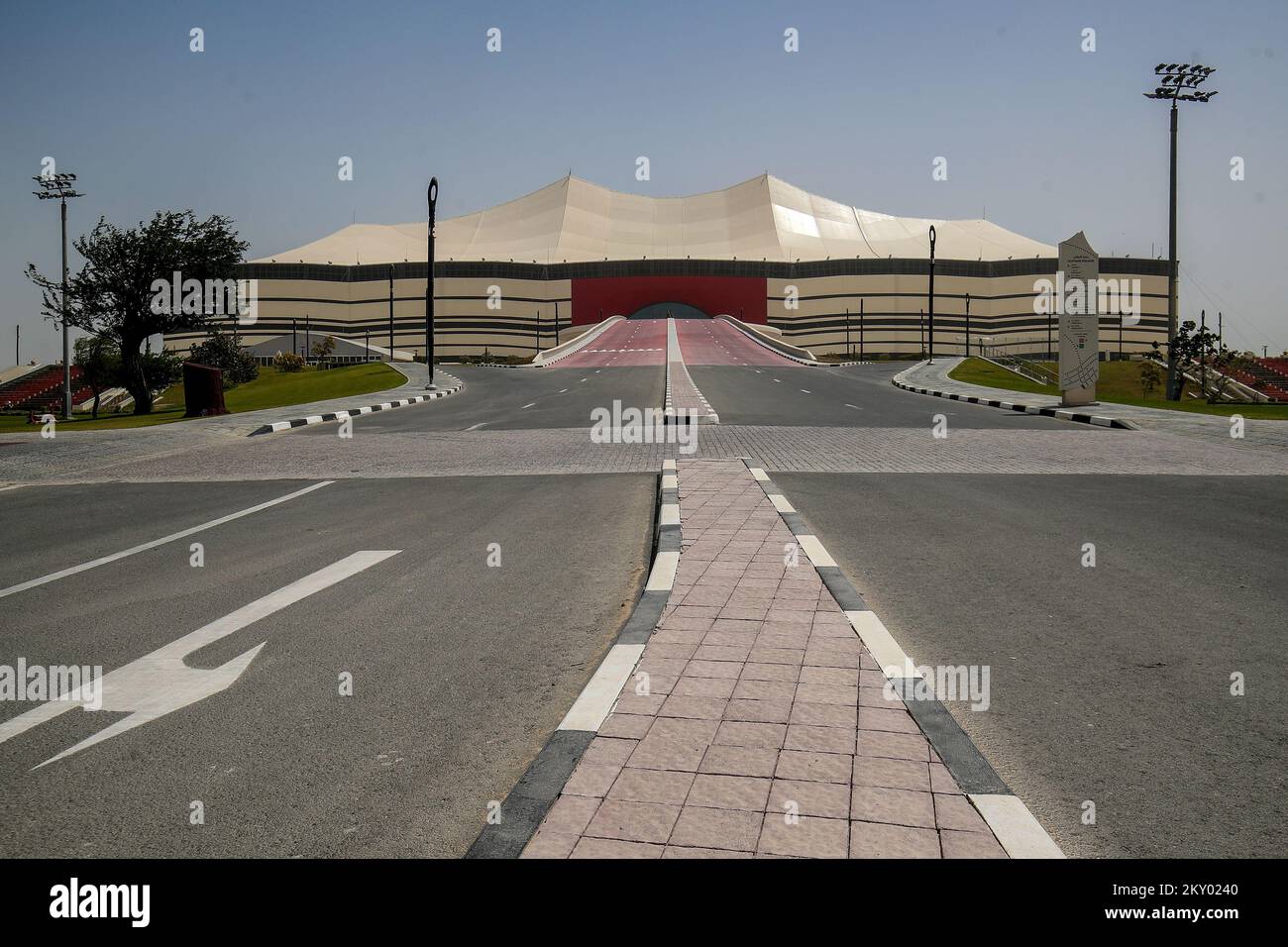 Al Bayt Stadium in Al Khor, Qatar on 28. March, 2022. Al Bayt Stadium ...