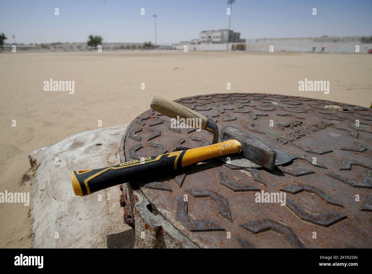 Photo taken on March 28, 2022 shows Al Gharafa Training Center in Doha ...