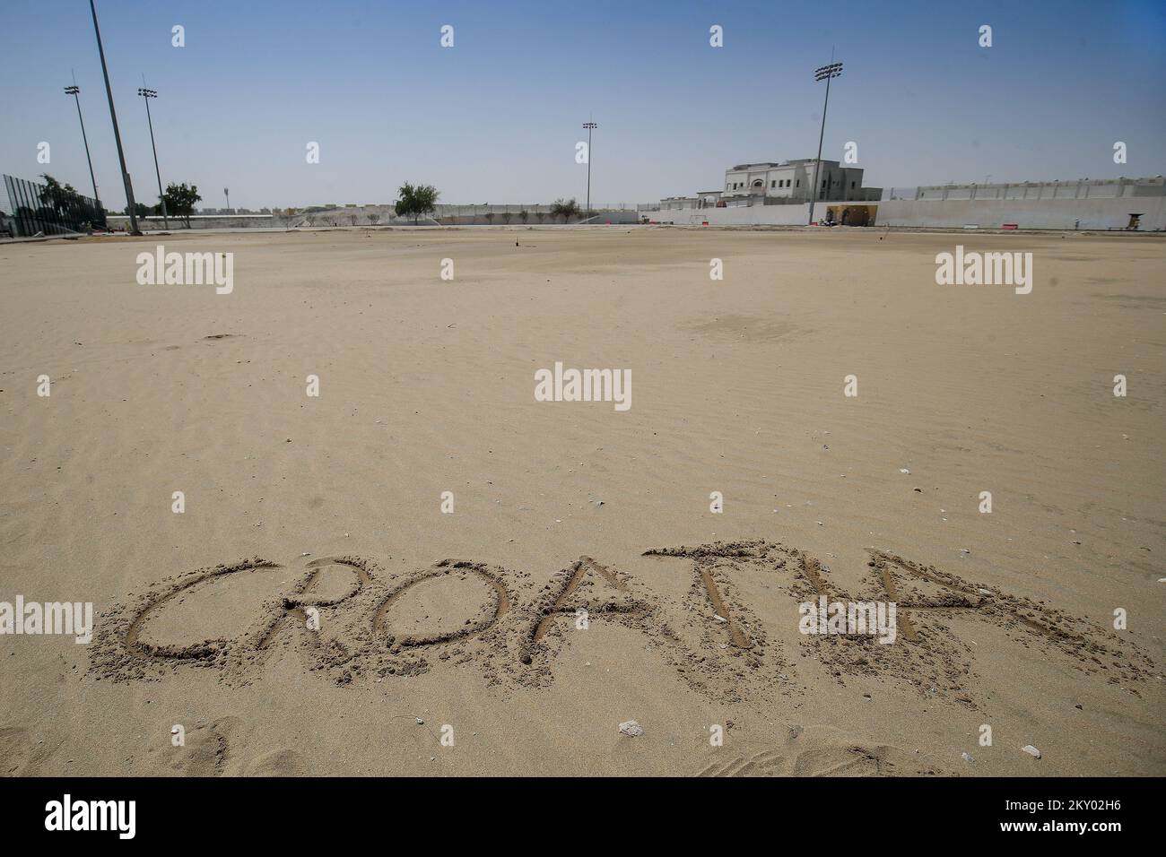 Construction of the football field at Al Gharafa Training Center where ...